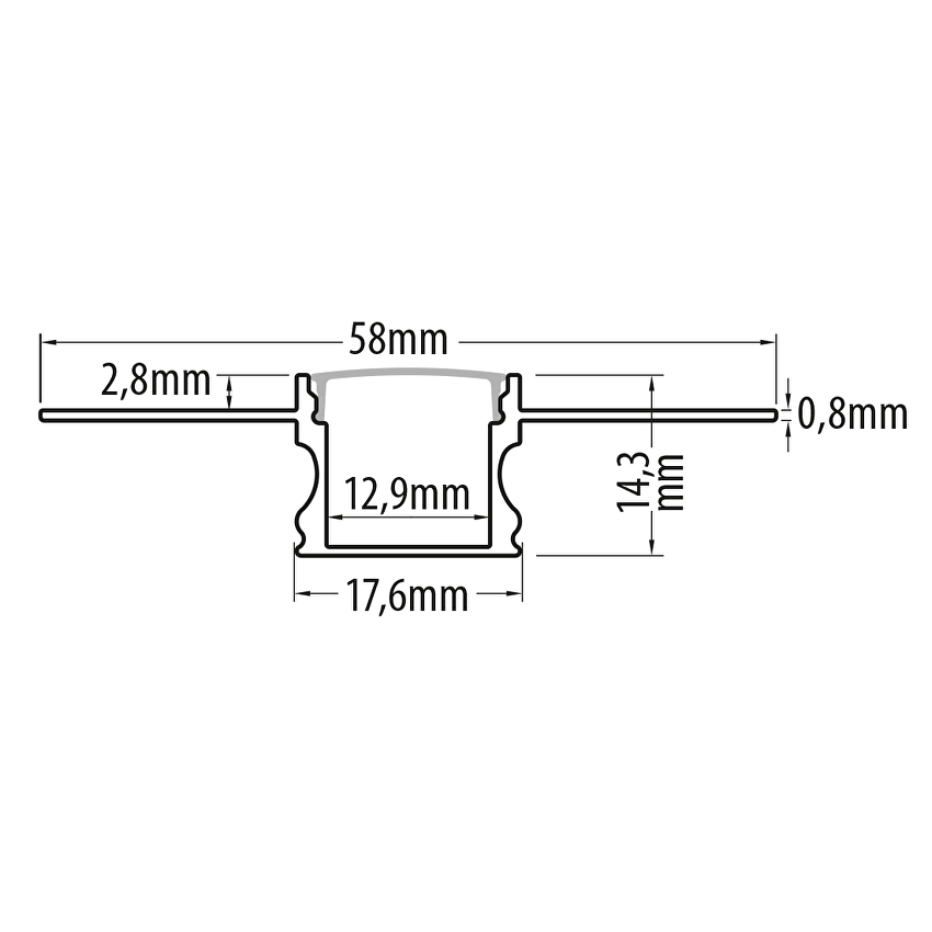 Profil aluminiu banda LED pentru rigips, 13mm, 3m - Comenzi sub 25 buc ...